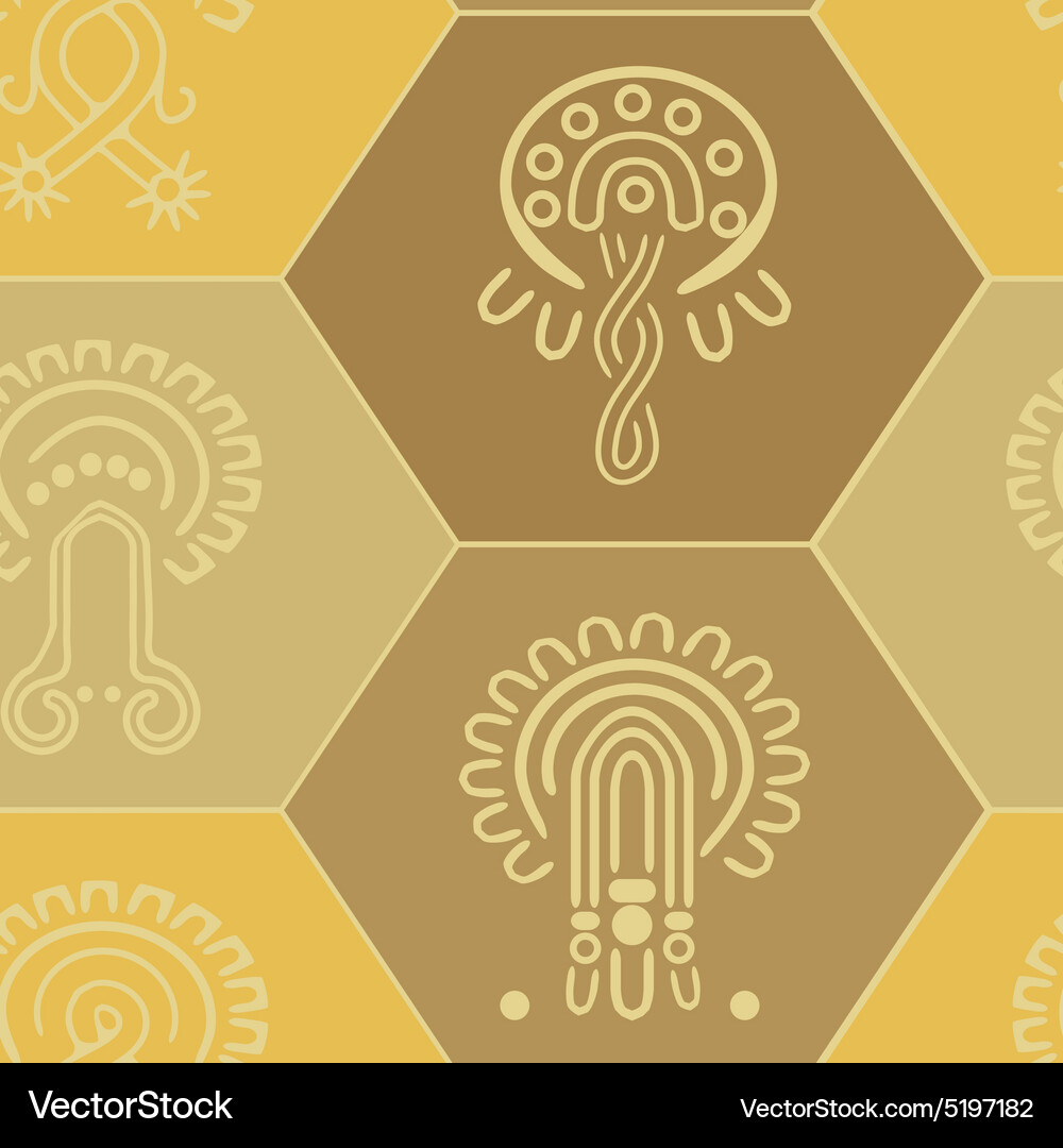 Seamless background with american indians relics Vector Image