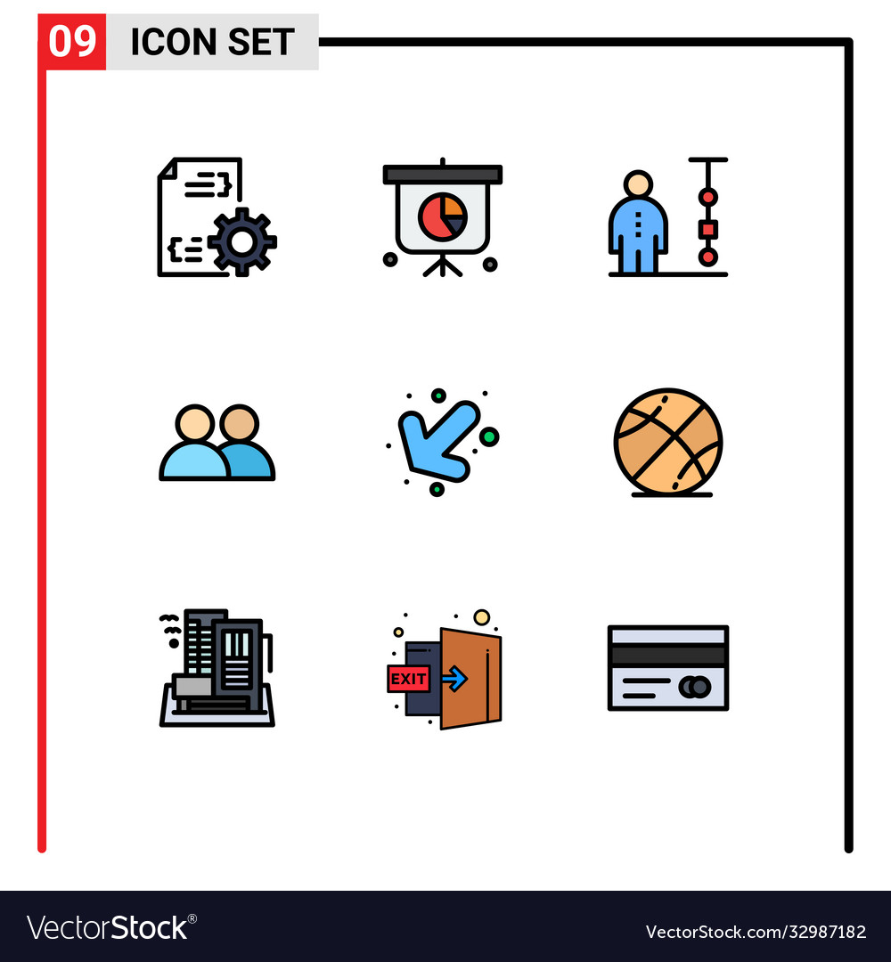 Stock icon pack 9 line signs and symbols Vector Image