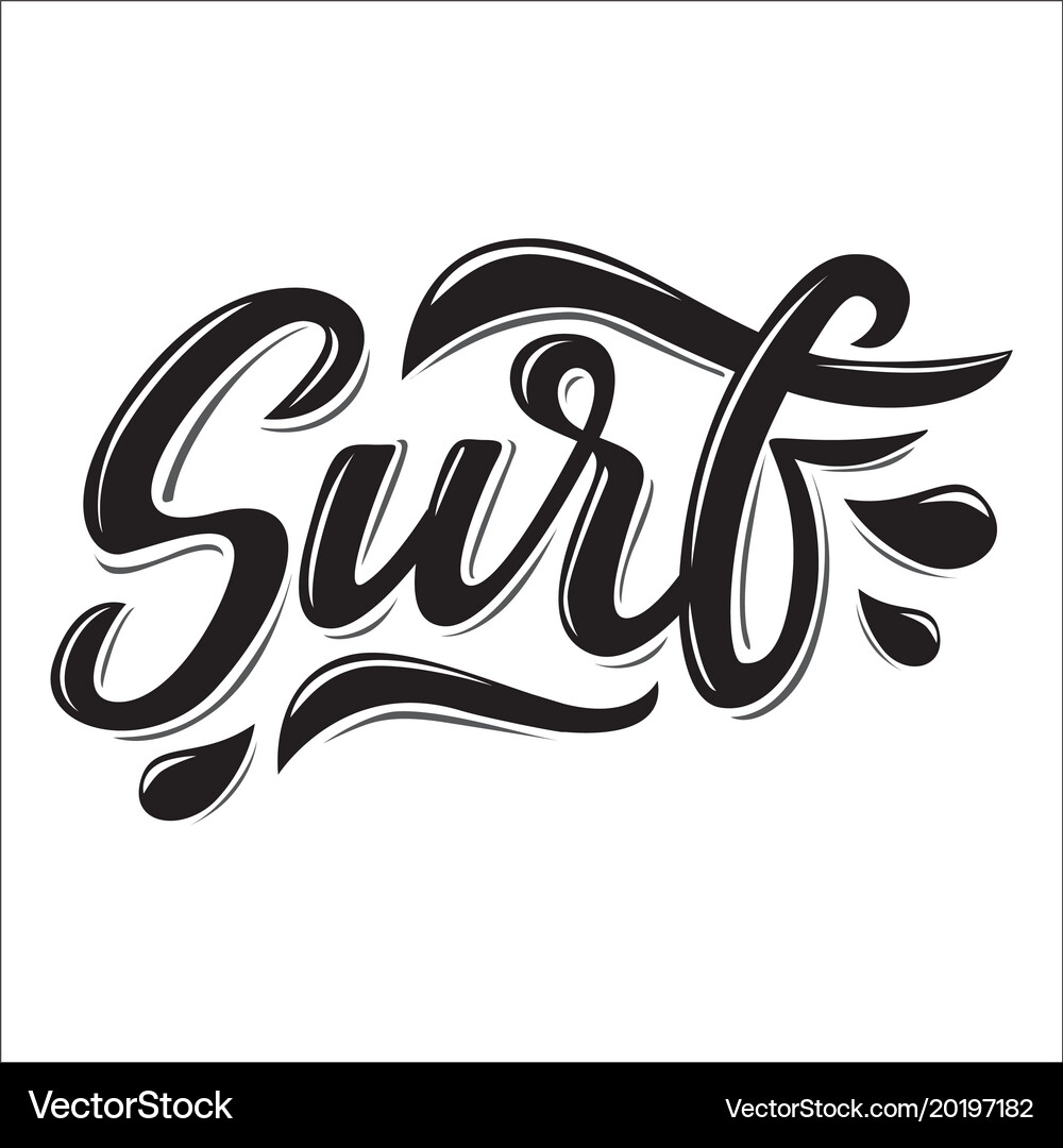 Surf lettering logo in graffiti style isolated on Vector Image