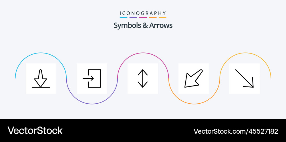 Symbols and arrows line 5 icon pack including Vector Image