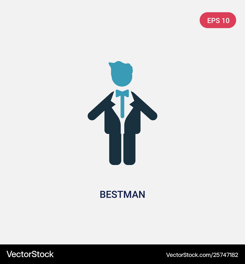 Two color bestman icon from people concept Vector Image