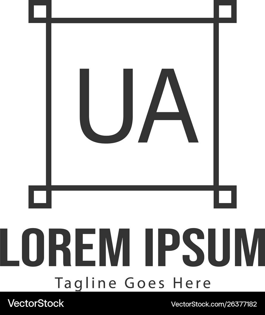 Ua letter logo design creative modern letters Vector Image