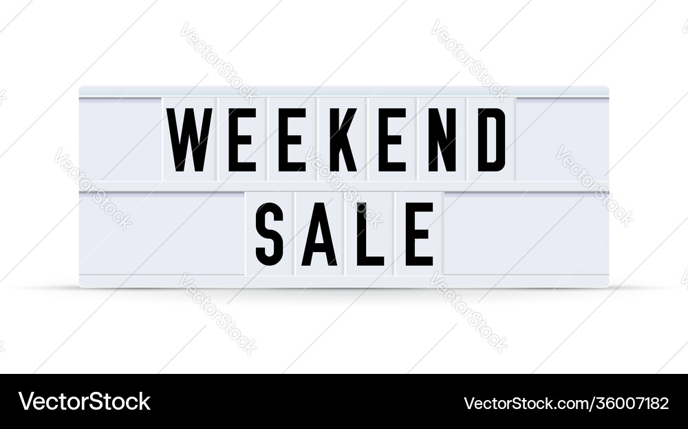 Weekend sale text in a vintage light box Vector Image