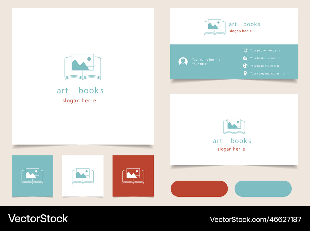 Art books logo design with editable slogan Vector Image