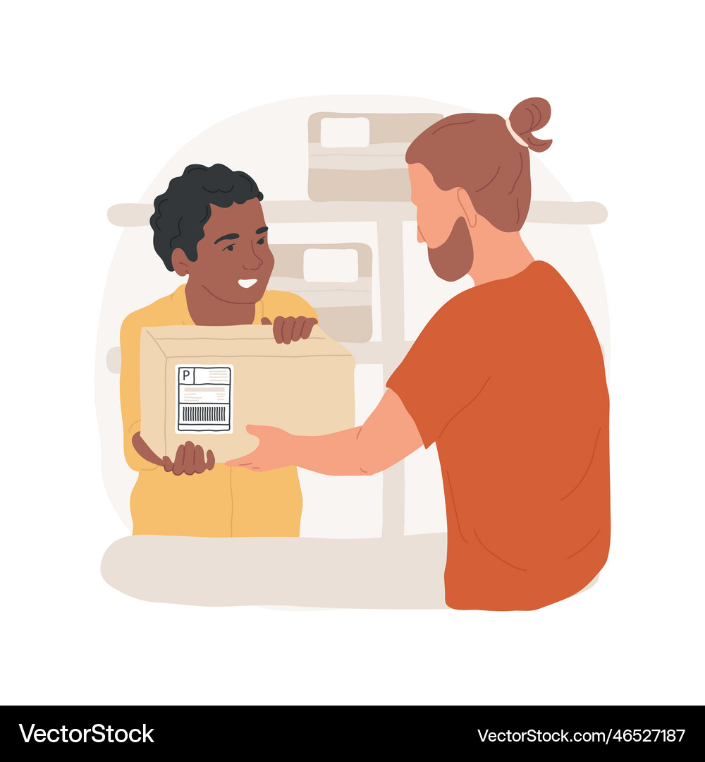 Bring package to the post office isolated cartoon Vector Image
