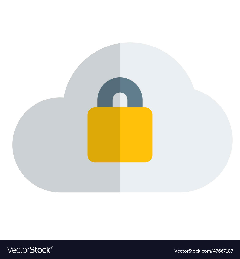Cloud storage with a lock system Royalty Free Vector Image
