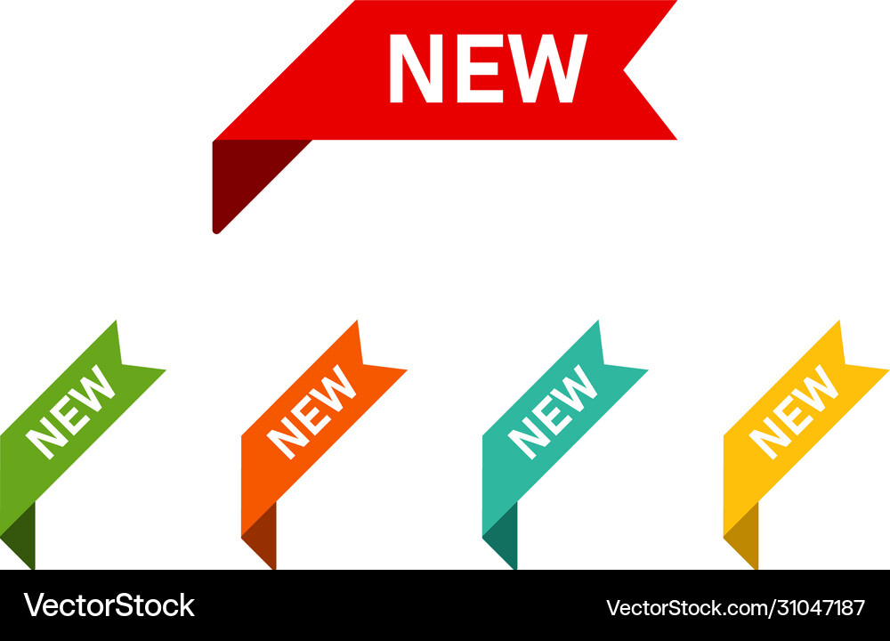 Colored banner or ribbon with text new banner Vector Image