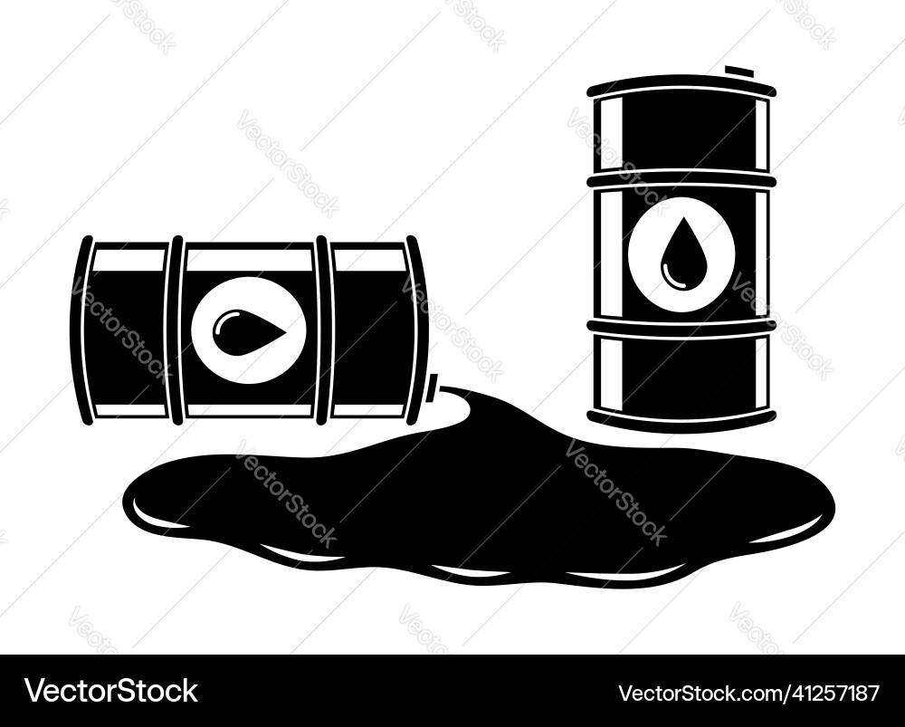 Crude oil spilled from black Royalty Free Vector Image