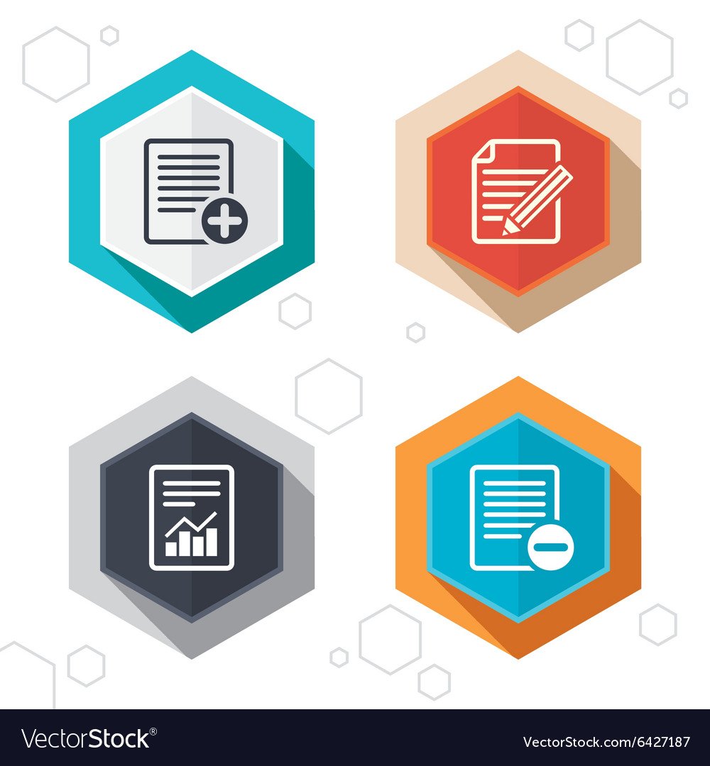 Document icons file with chart graph Royalty Free Vector