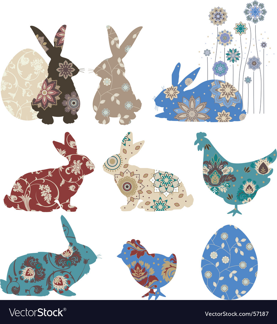 Easter elements Royalty Free Vector Image - VectorStock