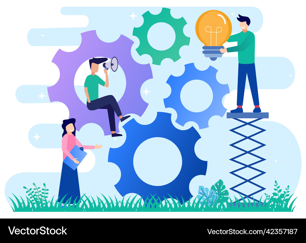 Graphic cartoon character of work operations Vector Image