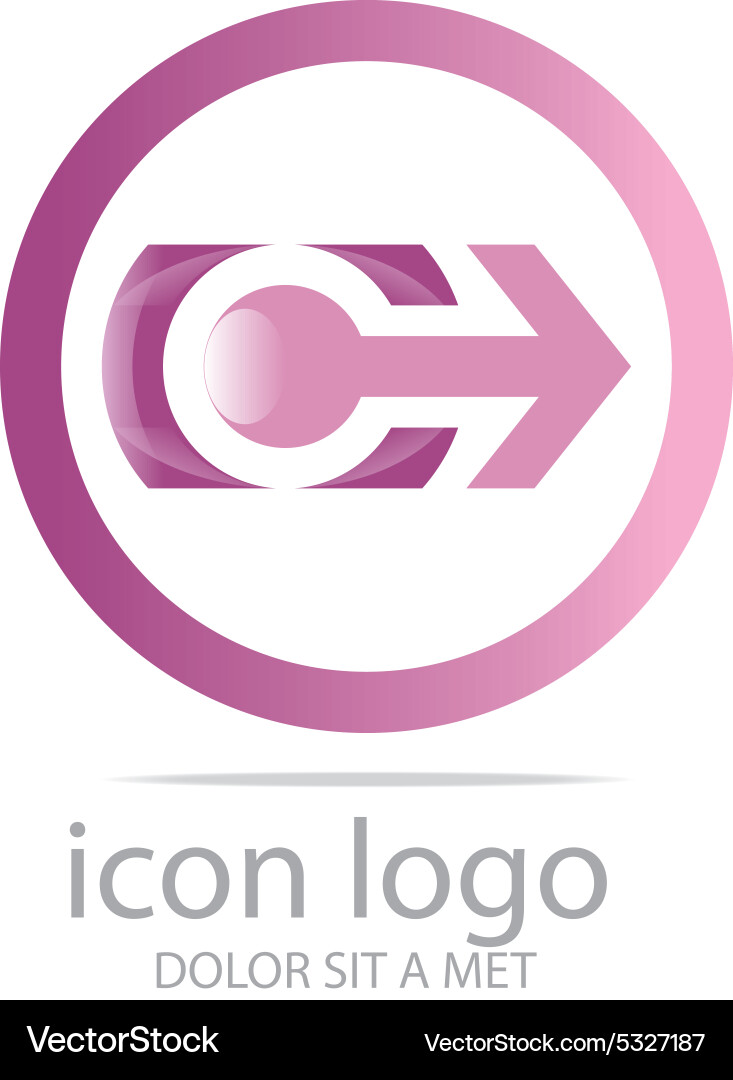 Logo icon arrow letter c circle design symbol Vector Image
