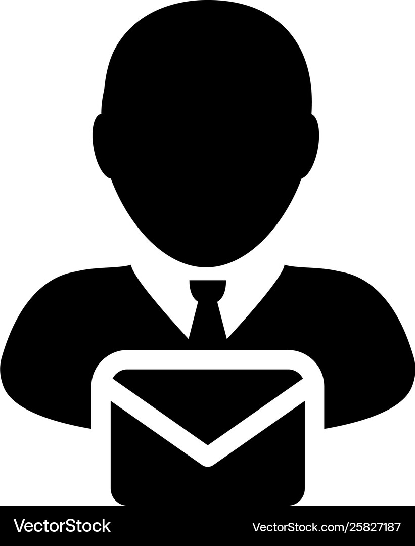 Mail icon male user person profile avatar Vector Image