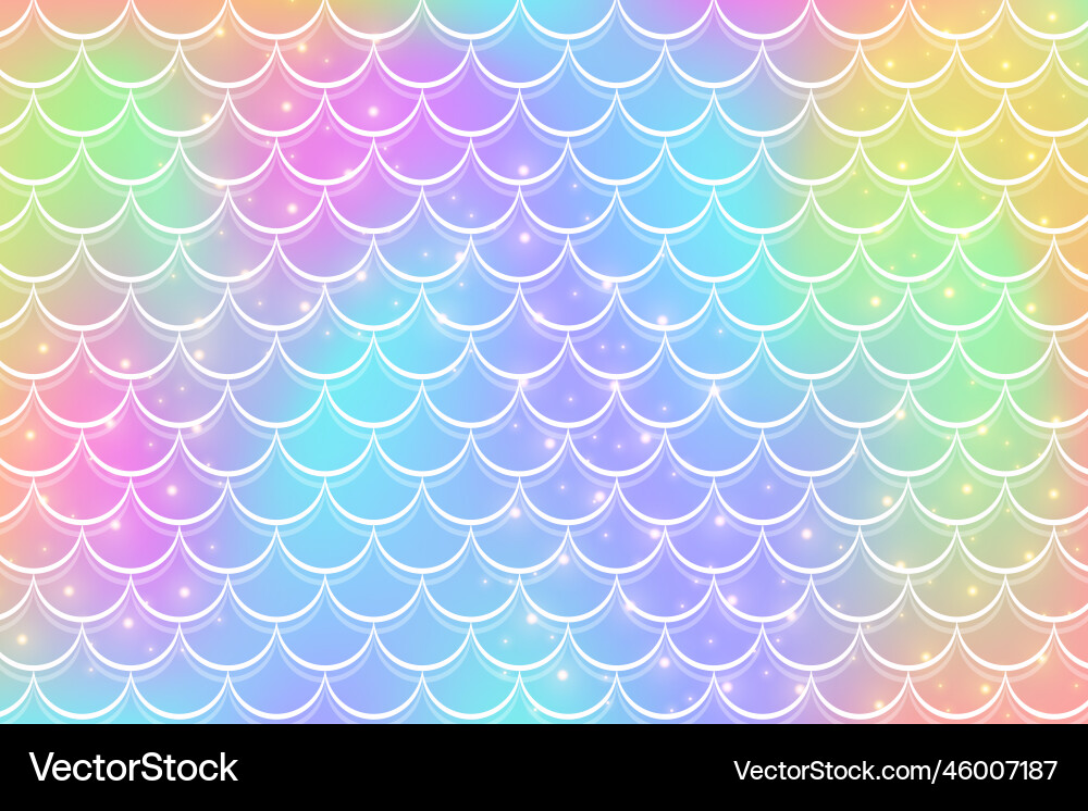 Mermaid rainbow background in fantasy style Vector Image
