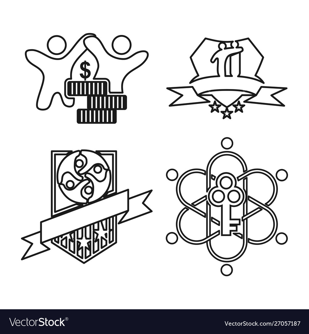 Money shield key commitment teamwork together Vector Image