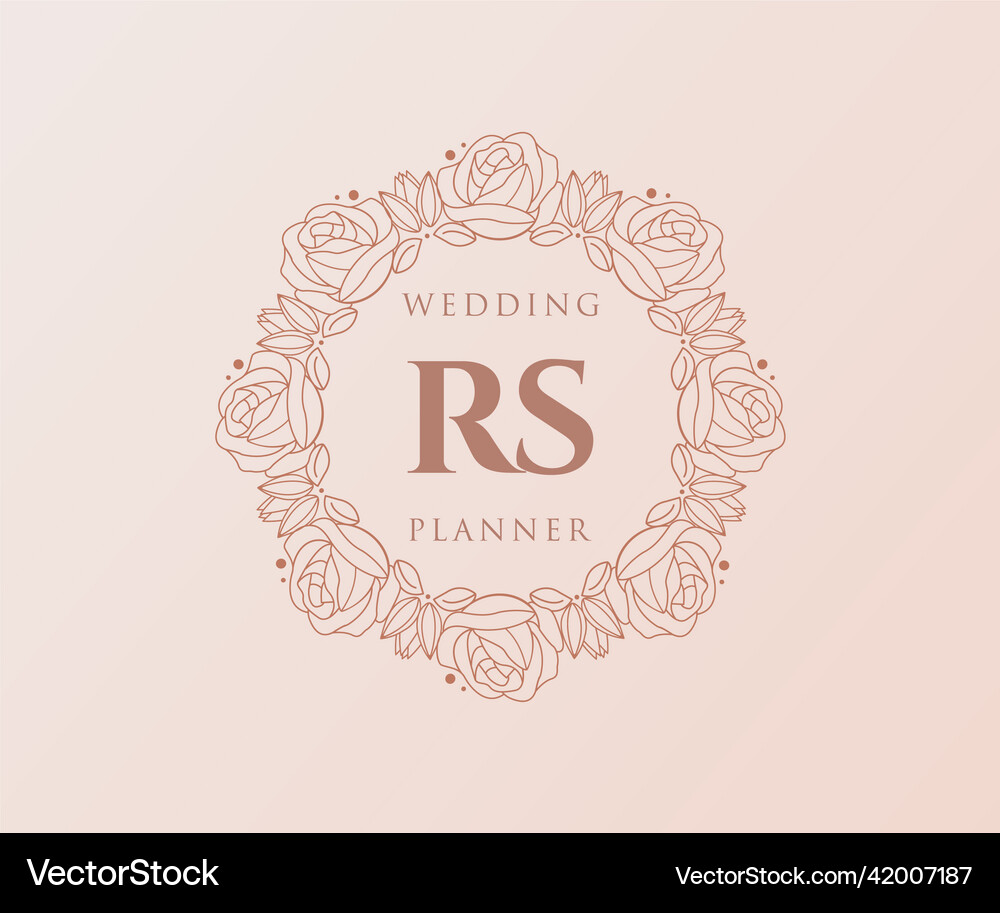 Rs initials letter wedding monogram logos Vector Image