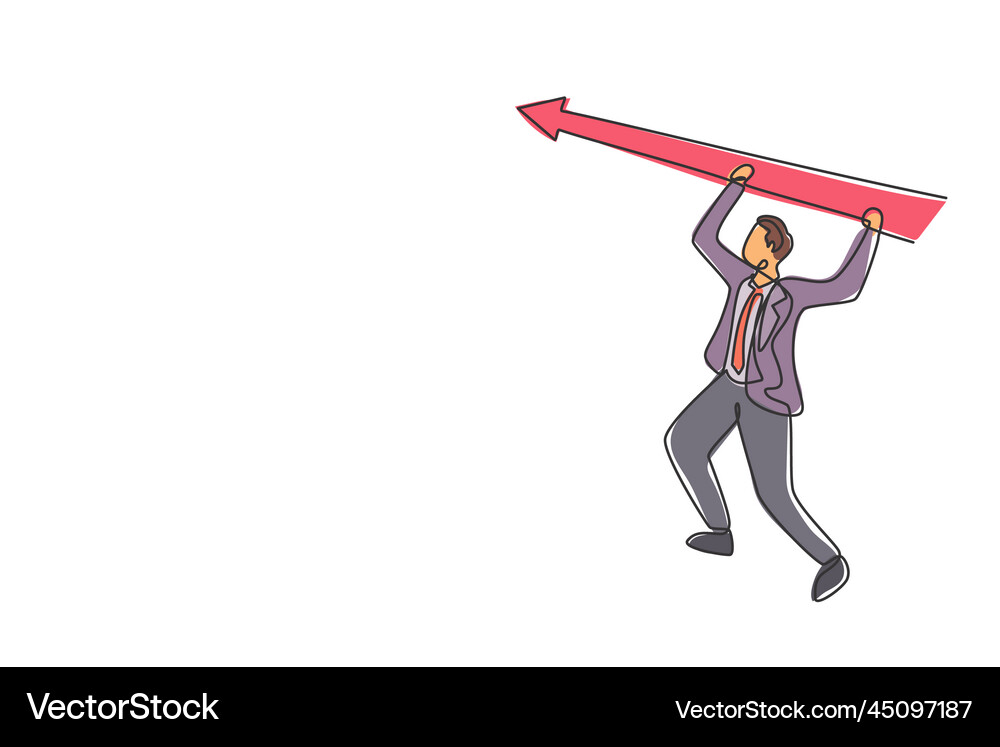 Single continuous line drawing of young business Vector Image