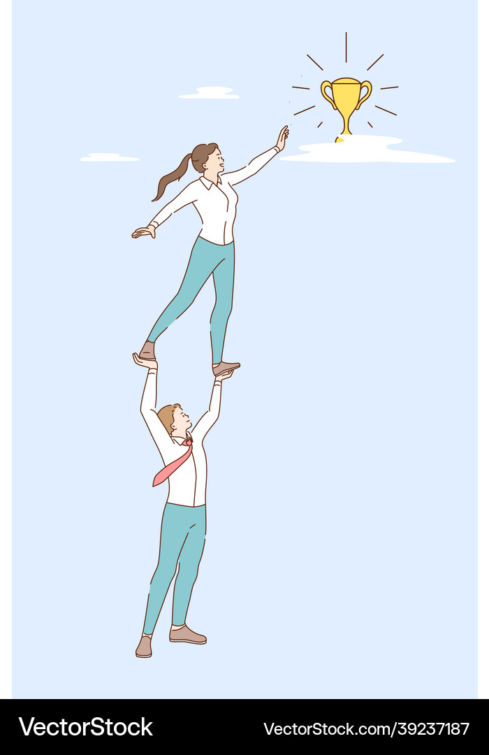 Teamwork business achievement and success concept Vector Image
