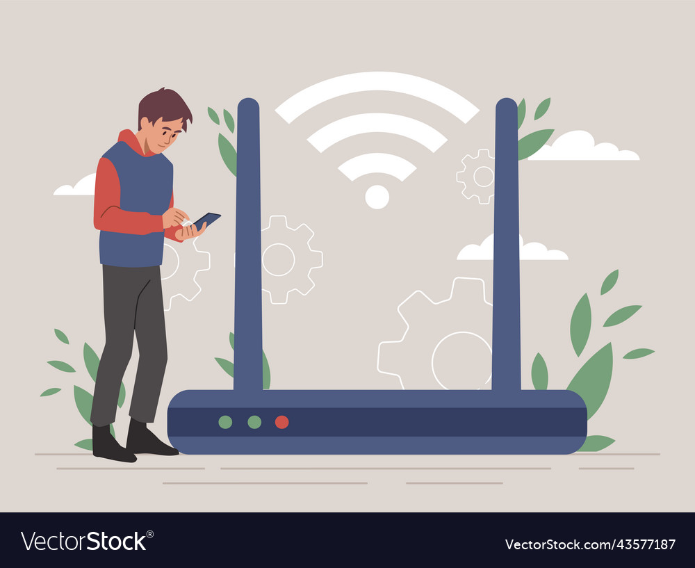 Wireless network concept Royalty Free Vector Image