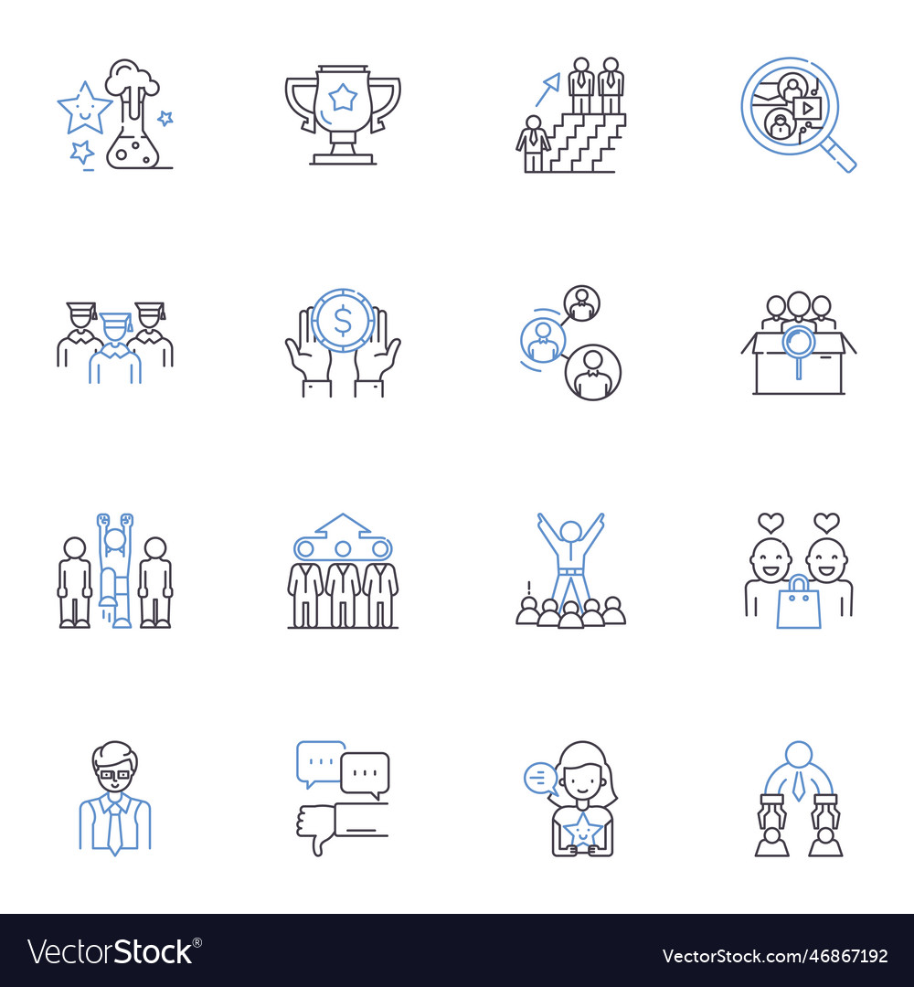 Career development line icons collection Vector Image Career development line icons collection Vector Image