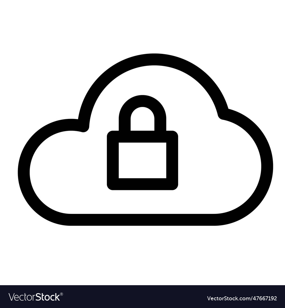 Cloud storage with a lock system Royalty Free Vector Image