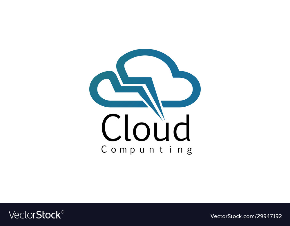 Cloud techno logo Royalty Free Vector Image - VectorStock