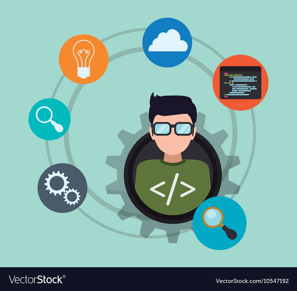 Developer web responsive design Royalty Free Vector Image
