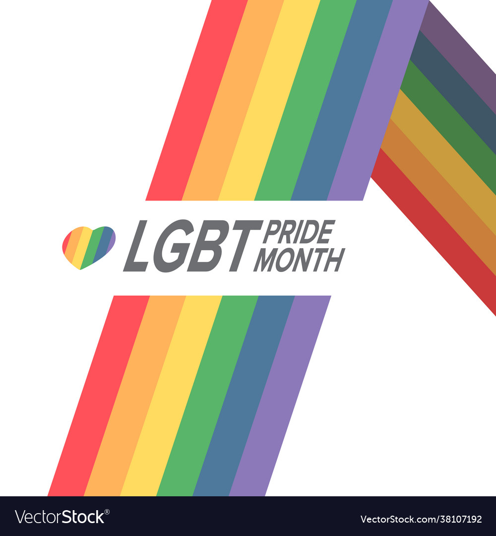 Happy pride month square banner with color Vector Image