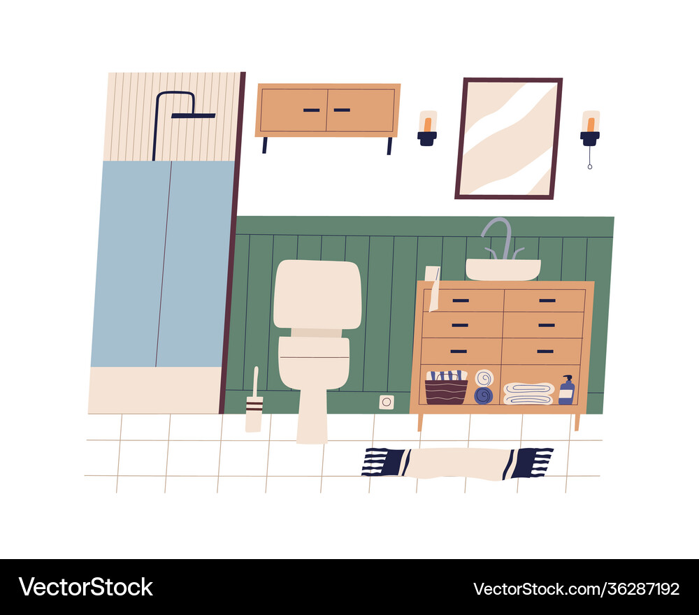 Home wc or bathroom interior clean restroom with Vector Image