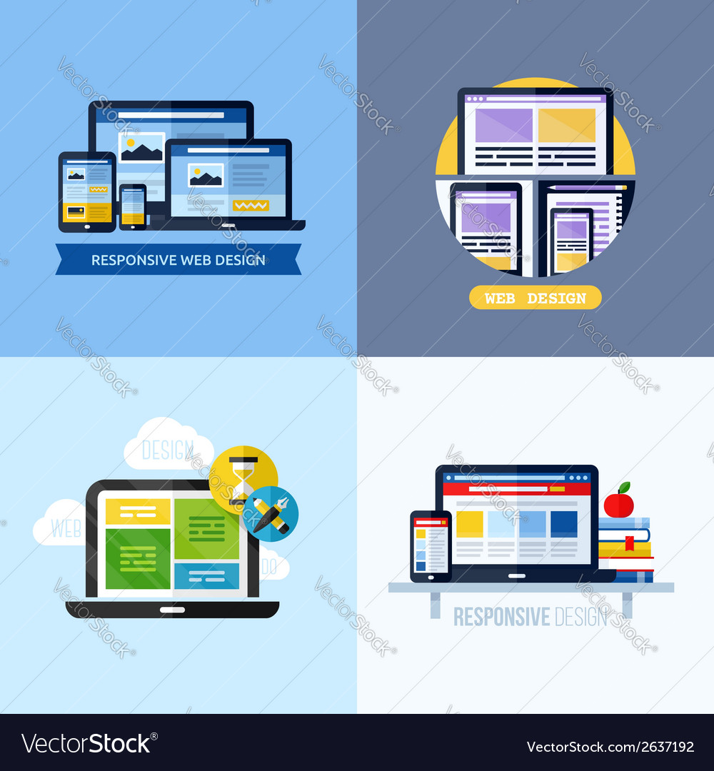 Modern flat concepts responsive web design Vector Image