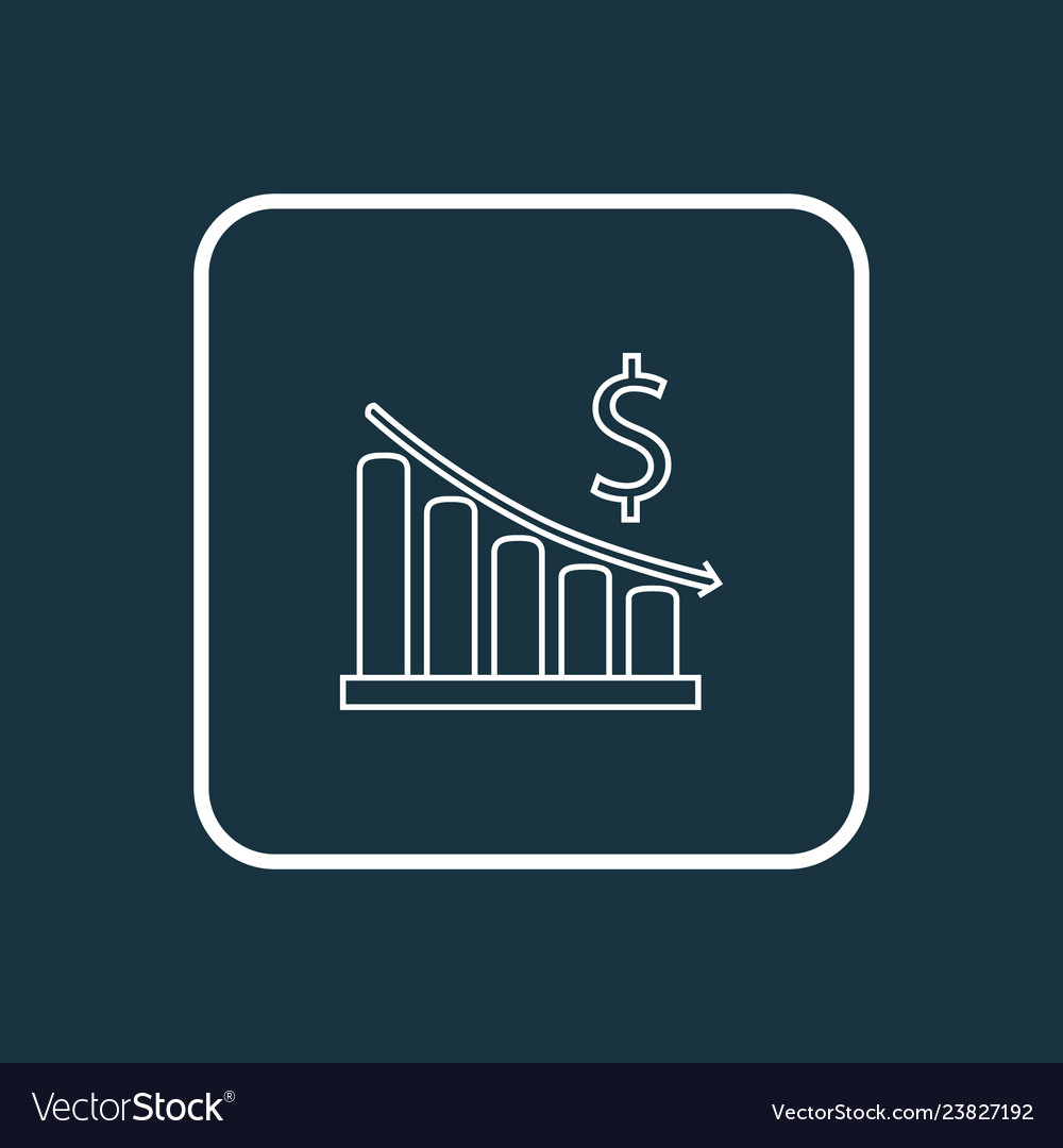 Money decrease icon line symbol premium quality Vector Image
