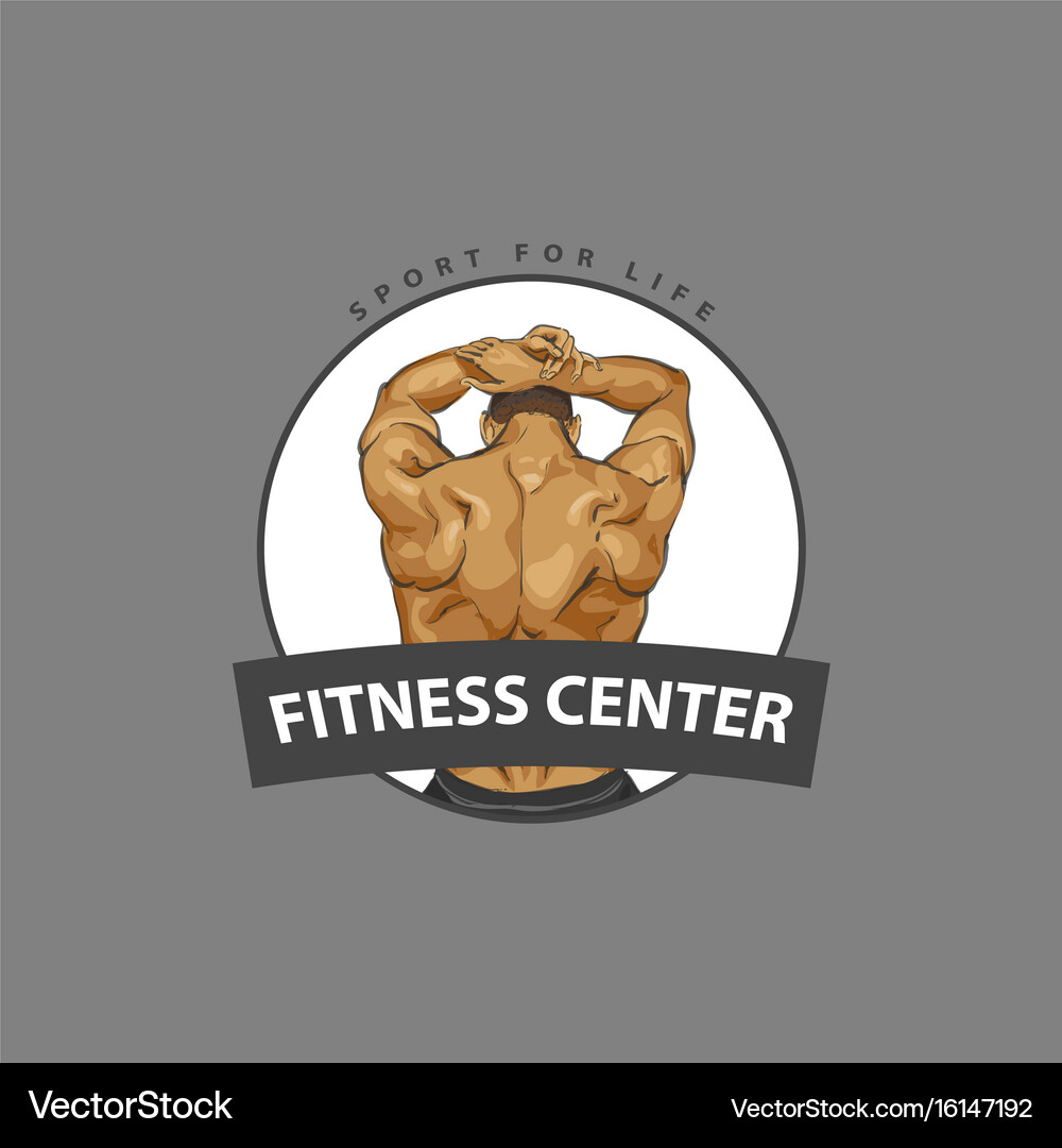 Muscular body for your poster Royalty Free Vector Image