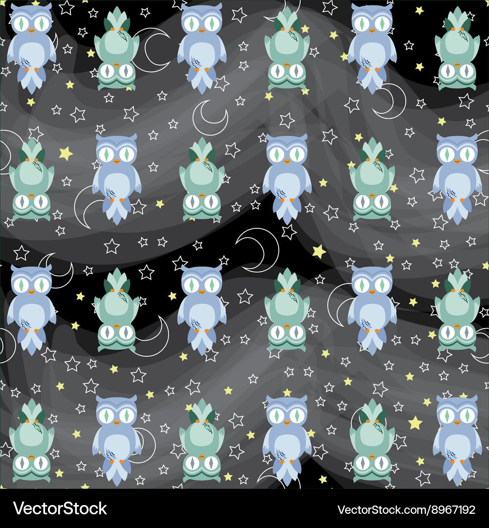 Night owl my moon and stars Royalty Free Vector Image