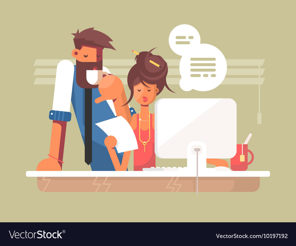 Office work day Royalty Free Vector Image - VectorStock
