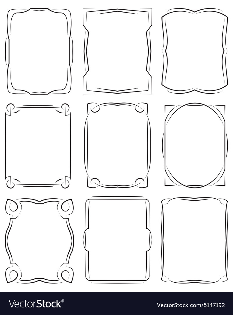 Set frames design elements editable file Vector Image