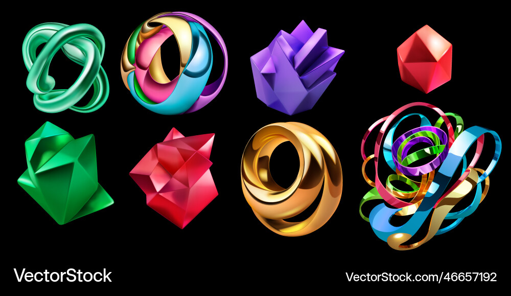 Set of abstract shapes Royalty Free Vector Image