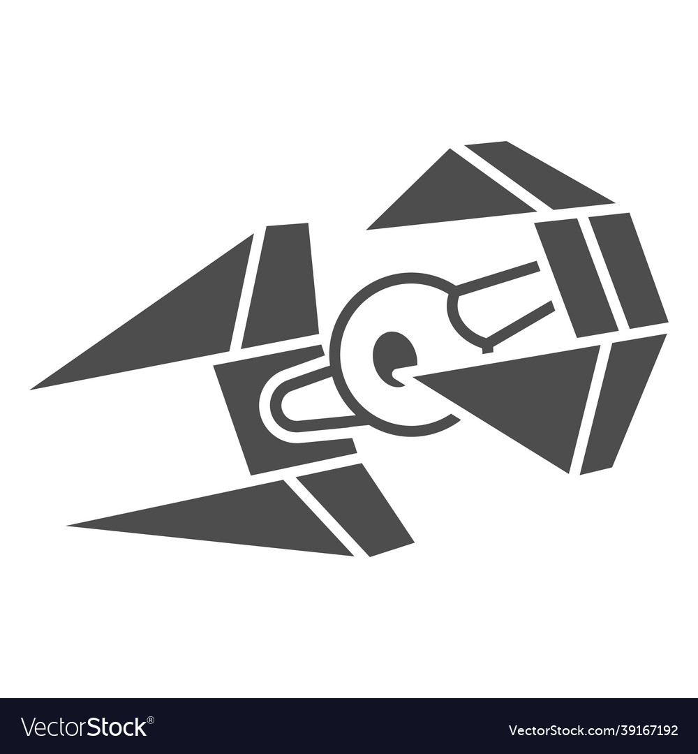 Tie in interceptor solid icon star wars concept Vector Image