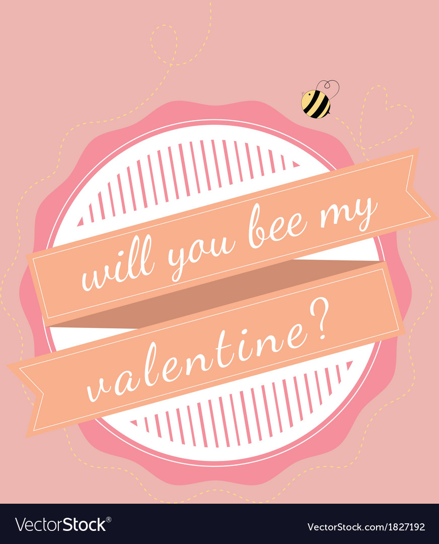 Valentines day bee Royalty Free Vector Image - VectorStock