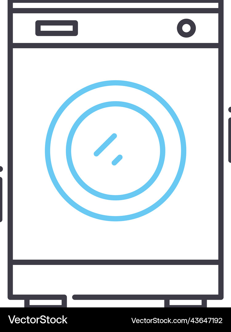 Washing machine line icon outline symbol Vector Image