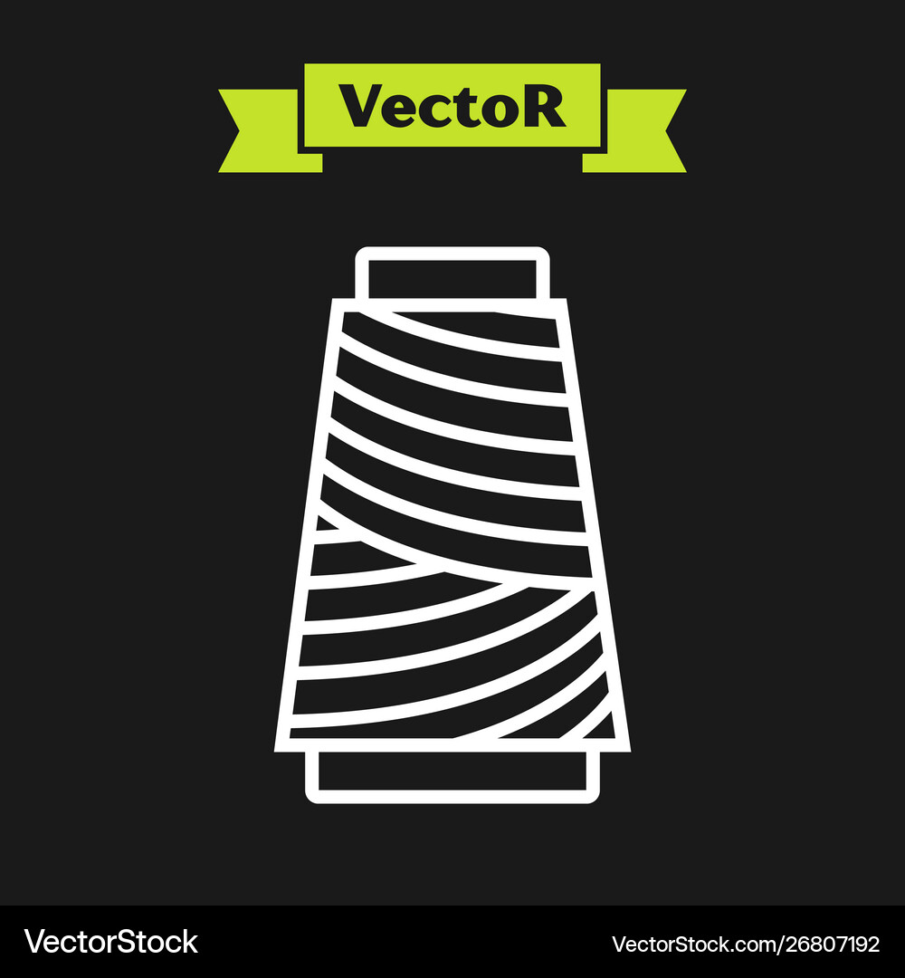 White line sewing thread on spool icon isolated Vector Image