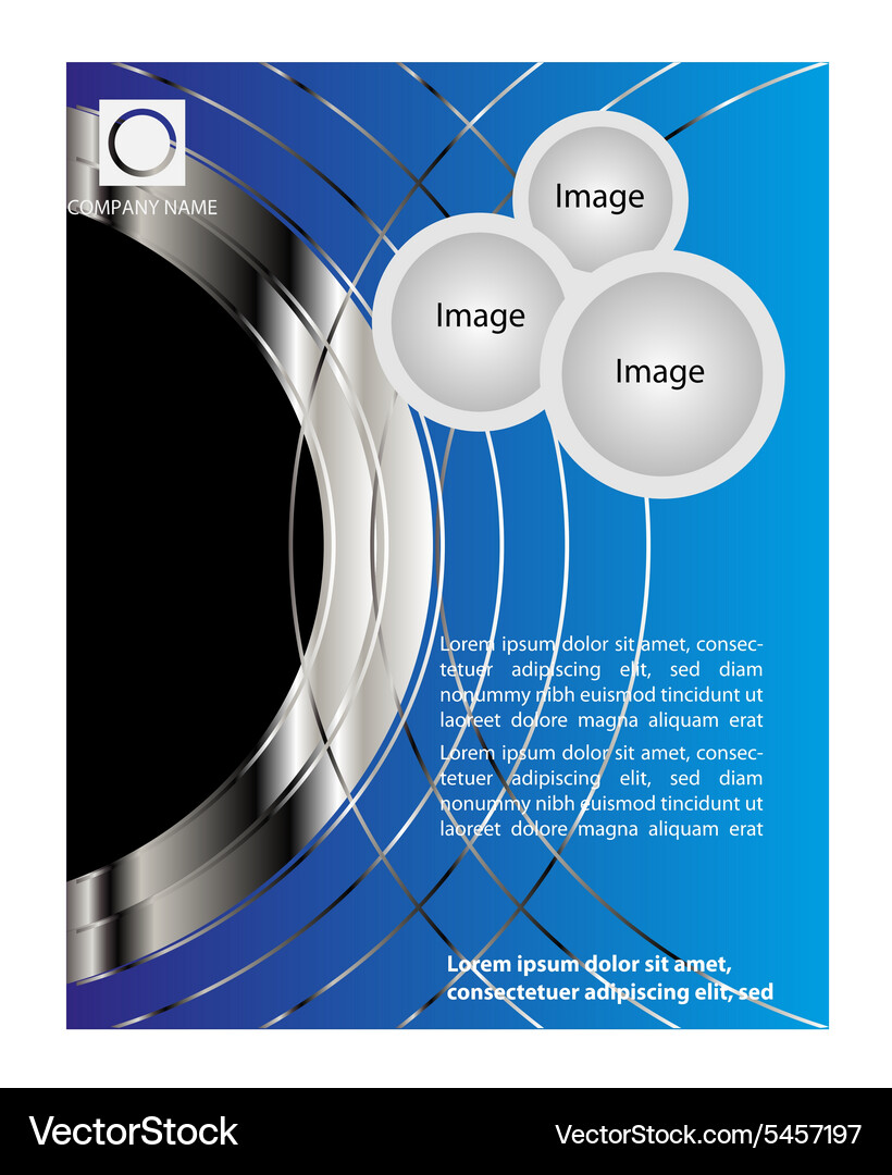 Abstract blue background with wave - brochure Vector Image