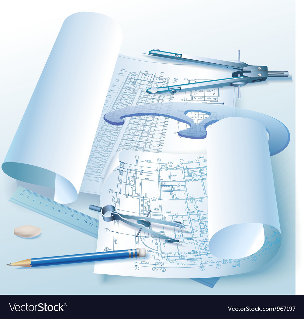 Architecture plans Royalty Free Vector Image - VectorStock
