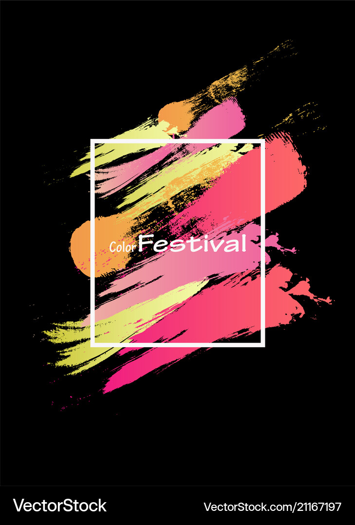 Brush paint texture design acrylic stroke poster Vector Image