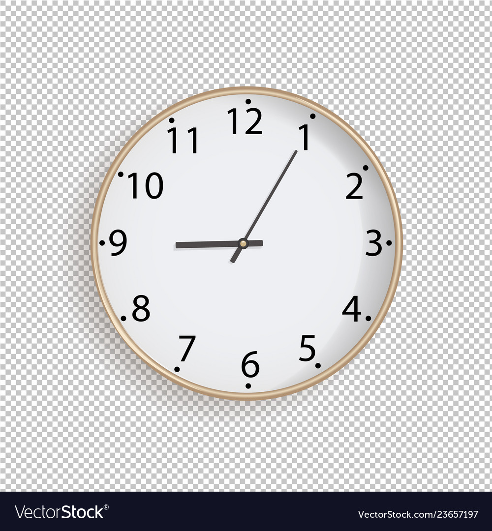 Clock on transparent background Royalty Free Vector Image