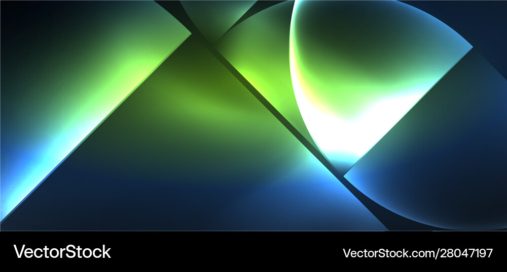 Colorful blue neon shape round triangle in modern Vector Image