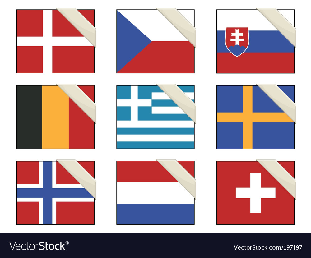 Flags with ribbons Royalty Free Vector Image - VectorStock
