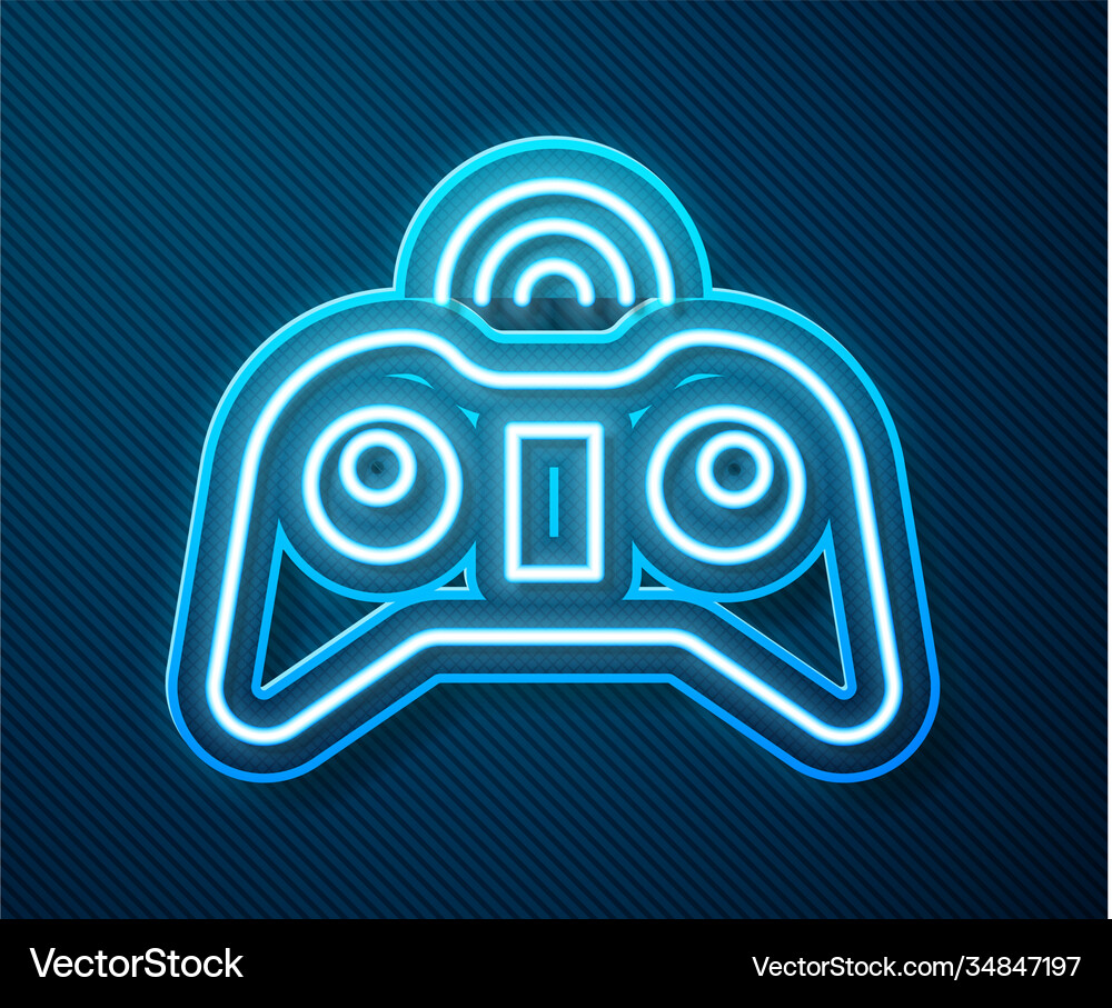 Glowing neon line wireless gamepad icon isolated Vector Image
