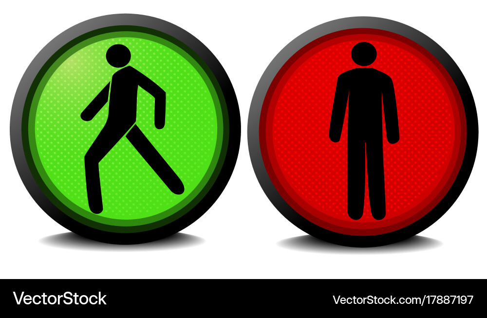 Green and red traffic lights Royalty Free Vector Image