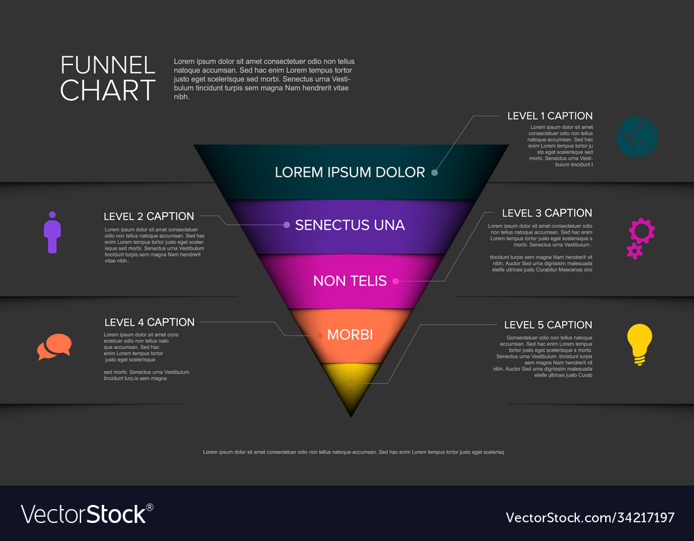 Infographic funnel level layers template Vector Image