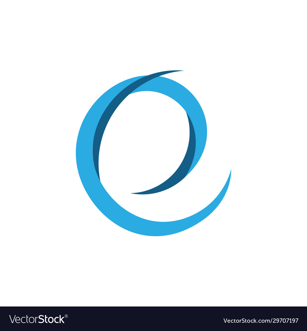 Letter e simple blue waves logo Royalty Free Vector Image Letter e simple blue waves logo Royalty Free Vector Image